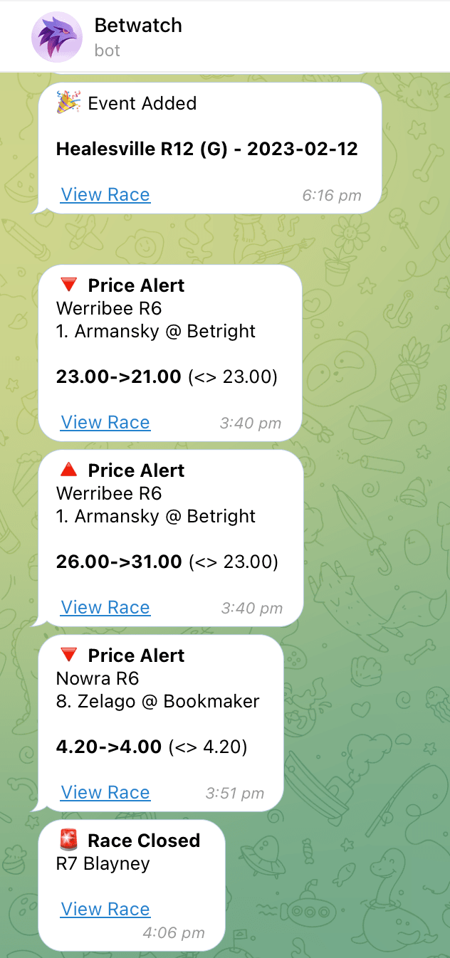 Creating Alerts – Betwatch Guide